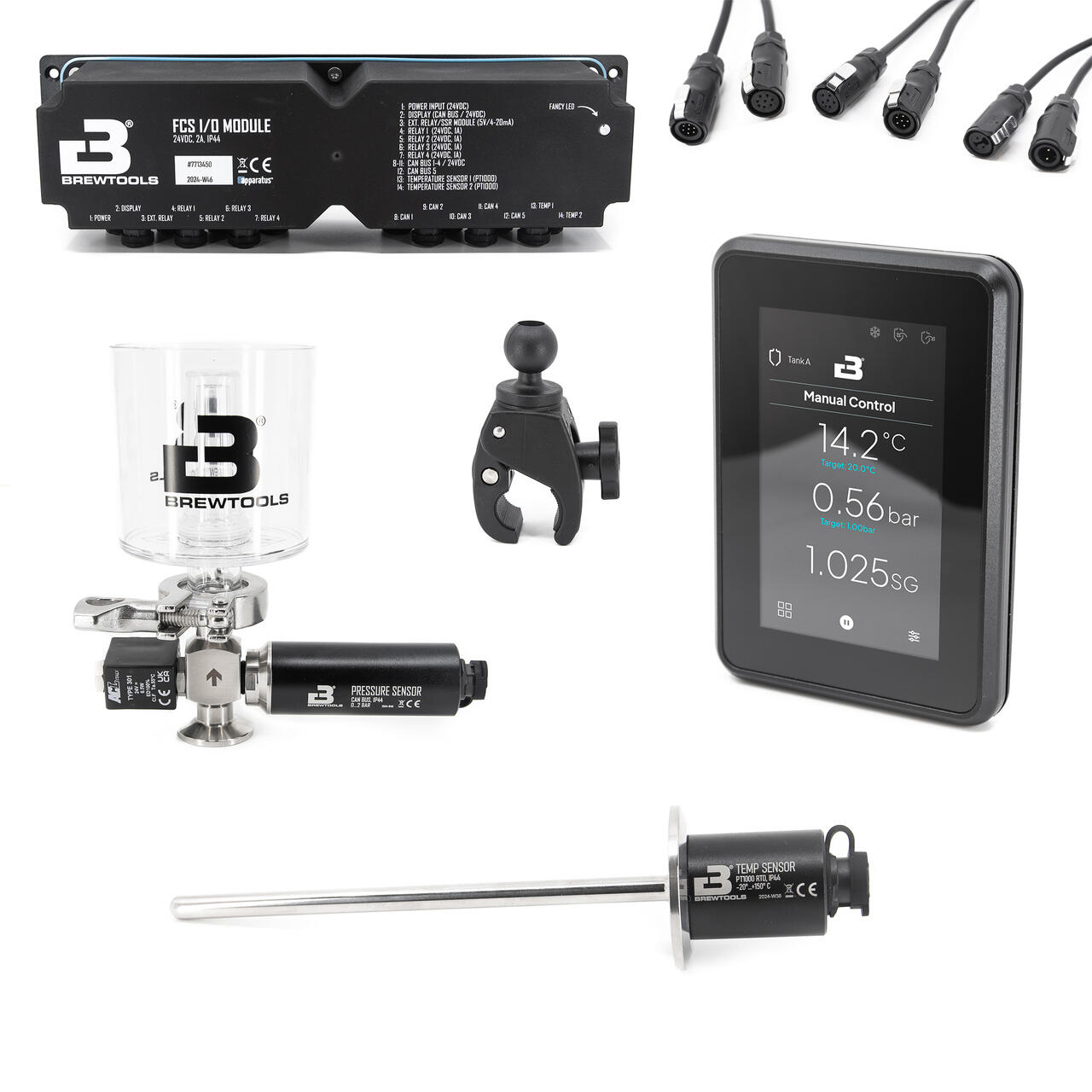 FCS Starter Kit Unitank/Brite tank (V2) Temp, Spunding, Airlock, Ball mount++ - Brewtools EU