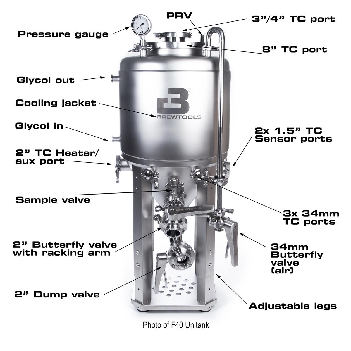 F80 Unitank 20-75 liters capacity - Brewtools EU D4