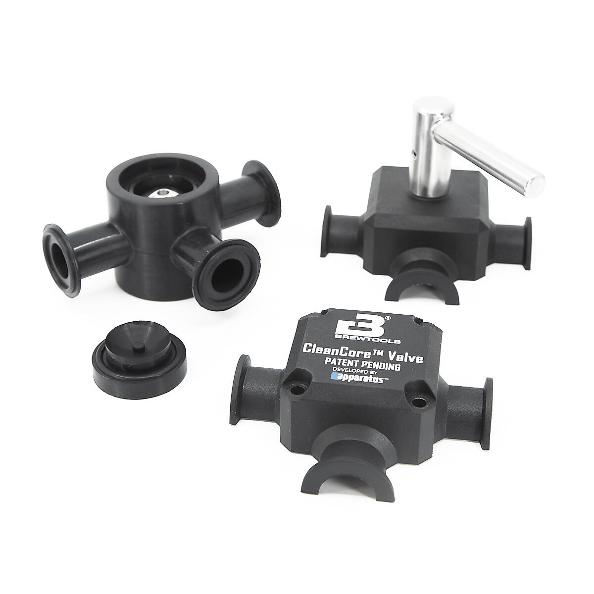 CleanCore™ 3-way valve, TC34mm, Nylon Trial production 3-way valve - Brewtools EU